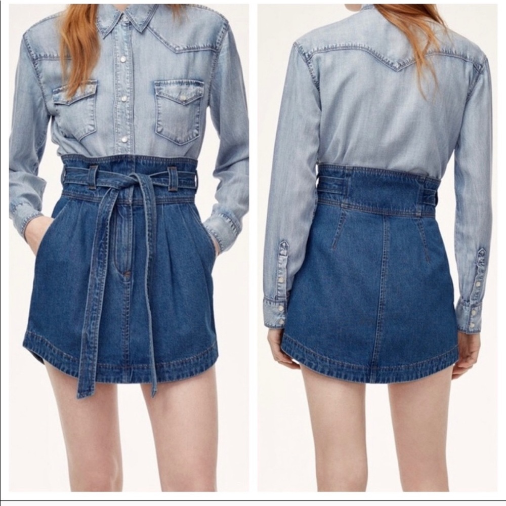 Aritzia Wilfred Free Denim Mini Skirt - Gem